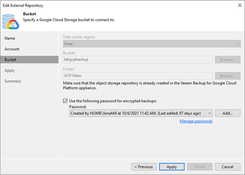 Integrating Veeam Backup for GCP with VBR - Different Dev Integrating Veeam Backup for GCP with VBR - Different Dev